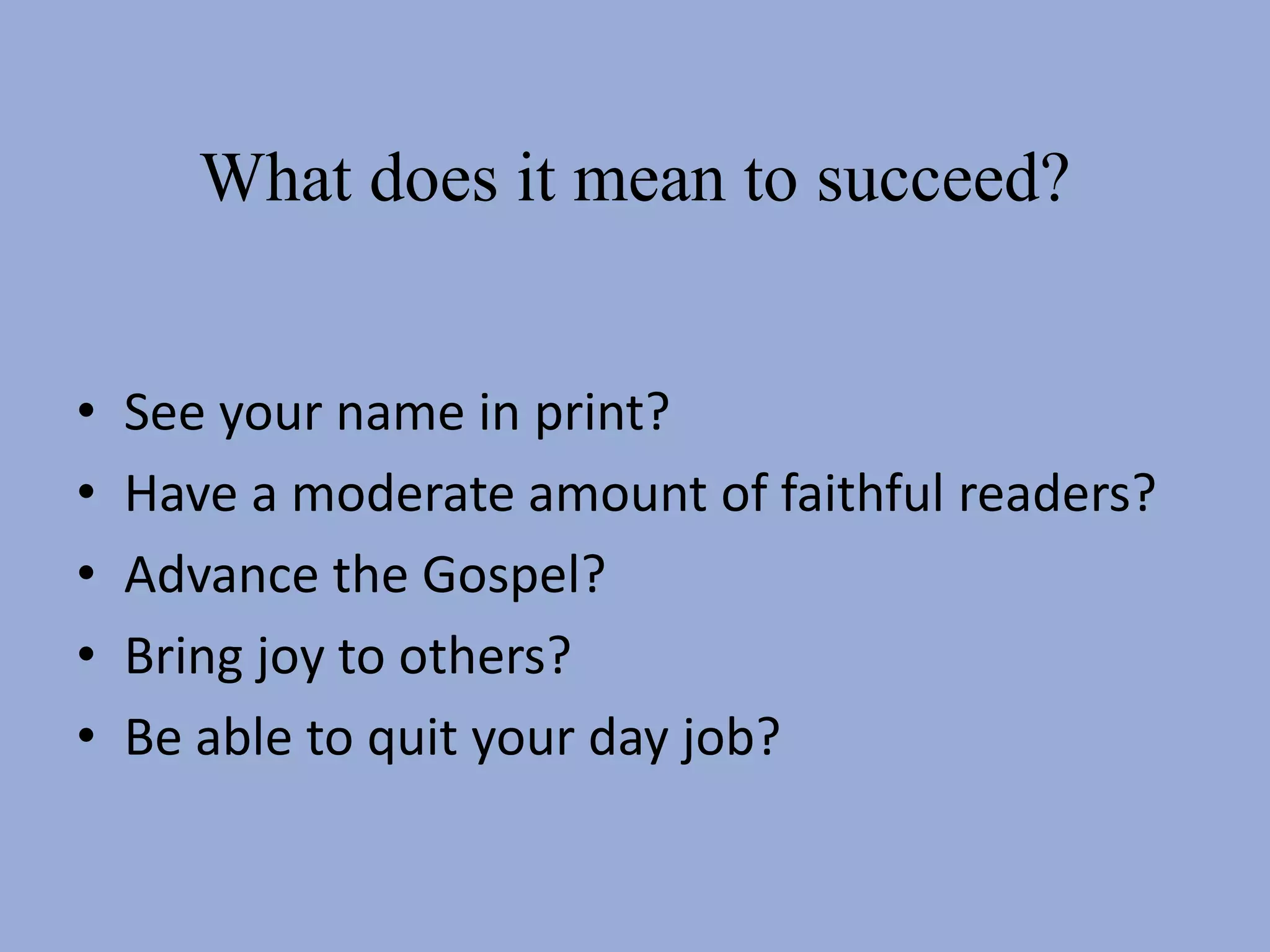 Successful Self-publishing | PPTX