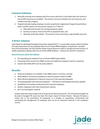 Successful Staff Assimilation in Mergers & Acquisitions | PDF