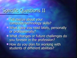 Successful Teaching Interviews | PPT