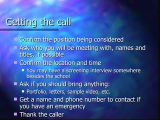 Successful Teaching Interviews | PPT