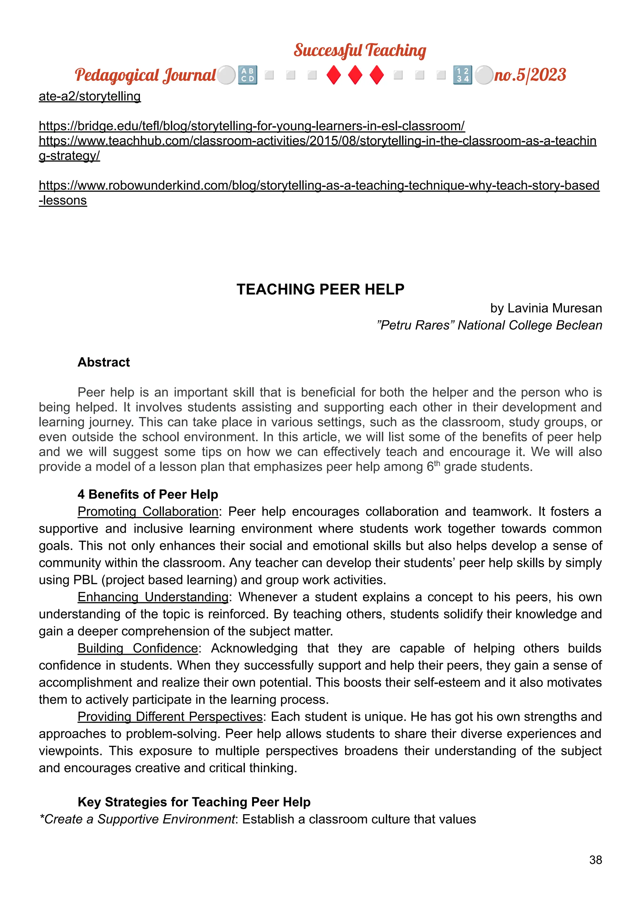 Successful Teaching Pedagogical Journal 5/2023 | PDF