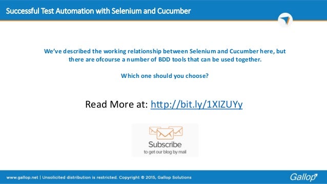 Successful Test Automation With Selenium And Cucumber 