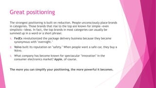 Successful & unsuccessful positioning strategies | PPT