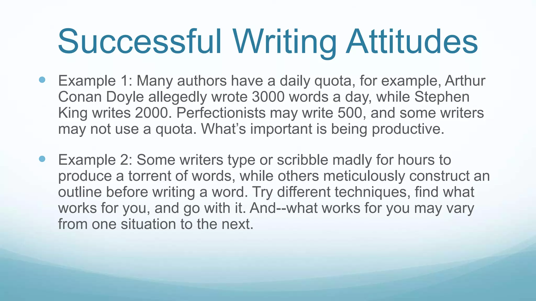 Attitudes for Successful Writing | PPTX