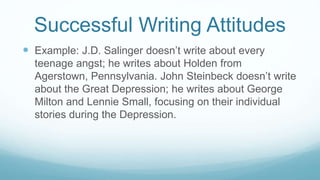 Attitudes for Successful Writing | PPTX
