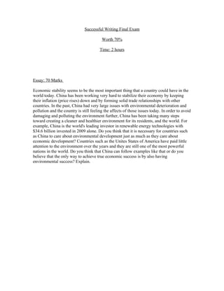 Successful writing final exam | PDF