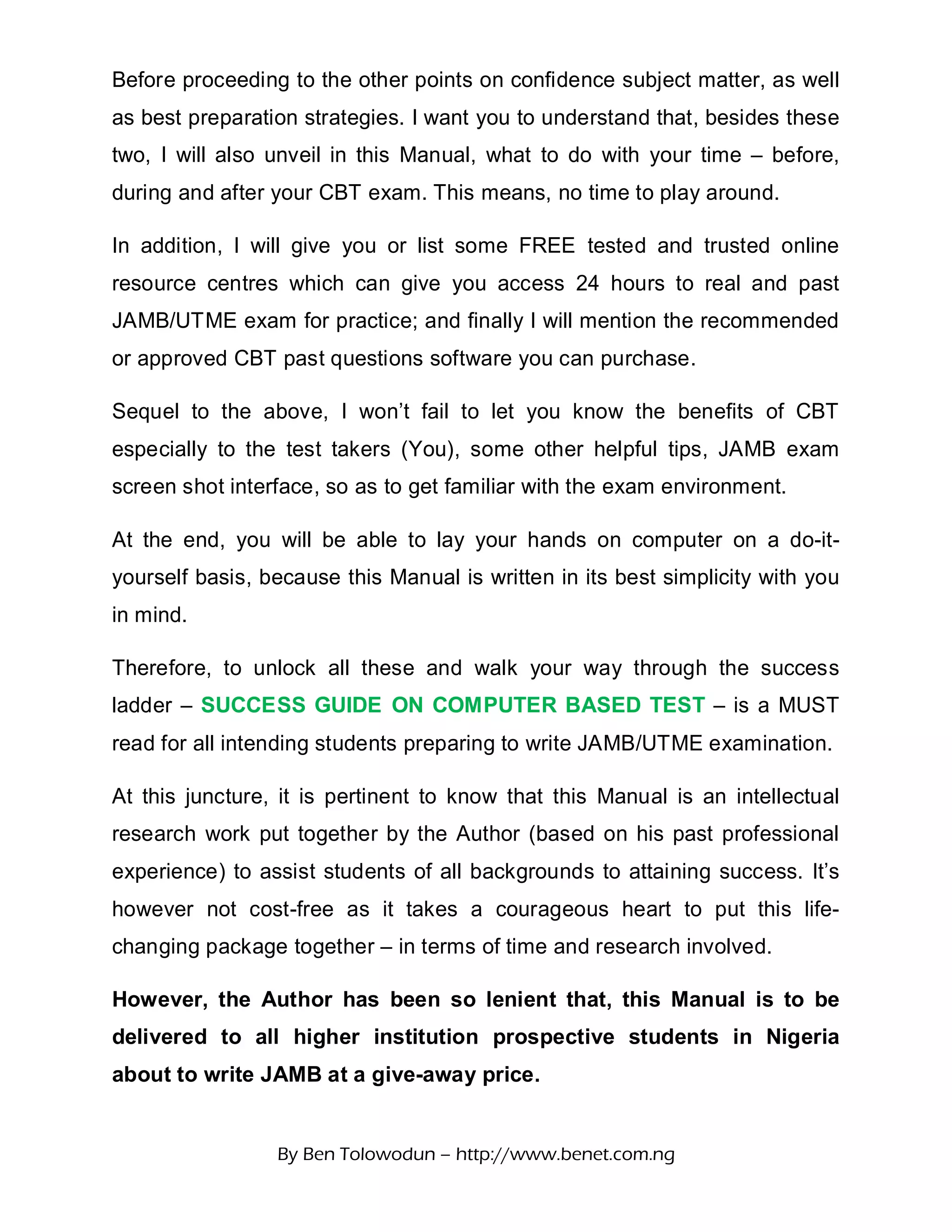 Success Guide on CBT | PDF