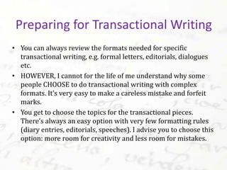 Success in Creative Writing Exams | PPTX