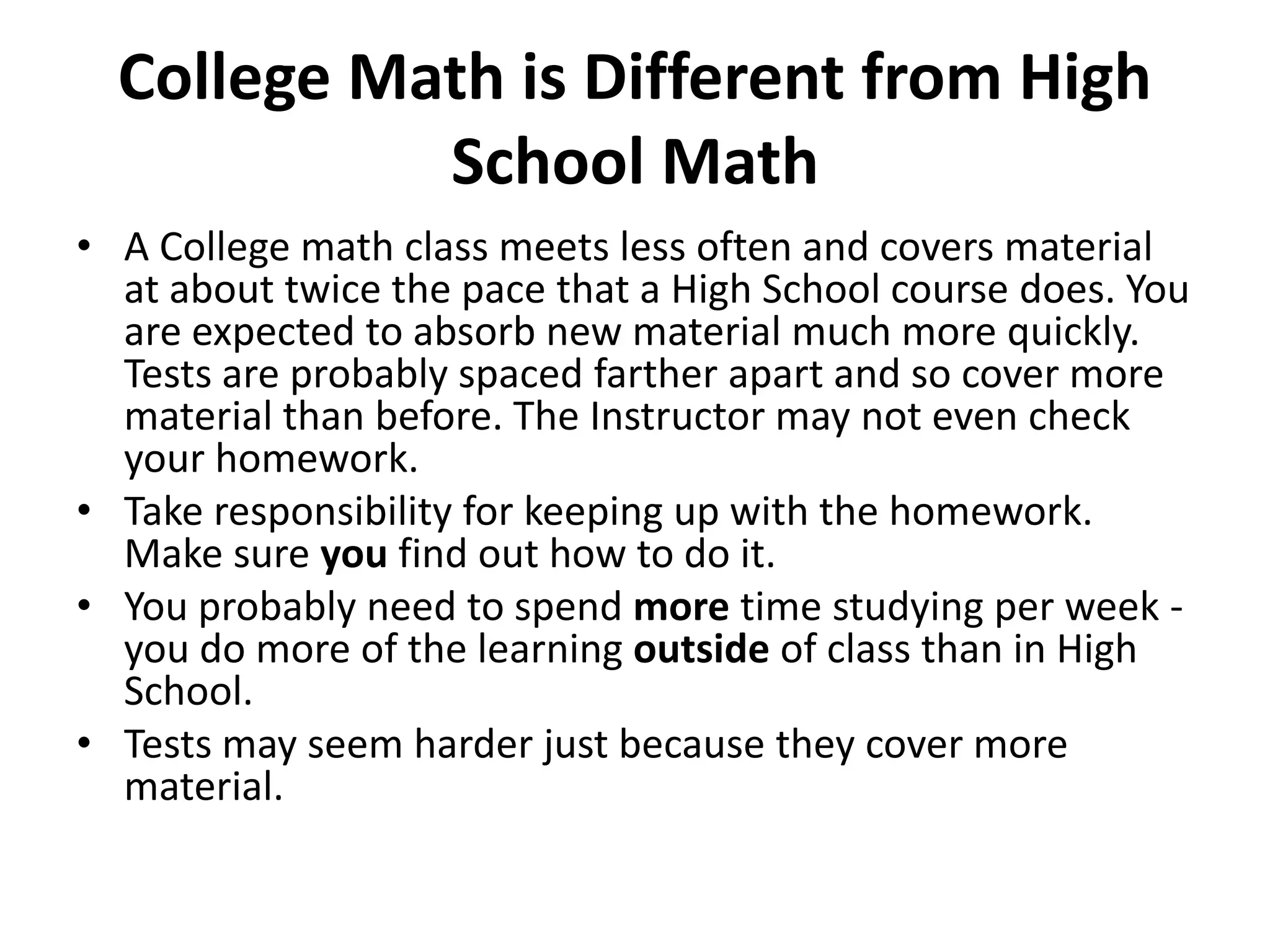 Success in mathematics | PPTX | Homework and Study | Education