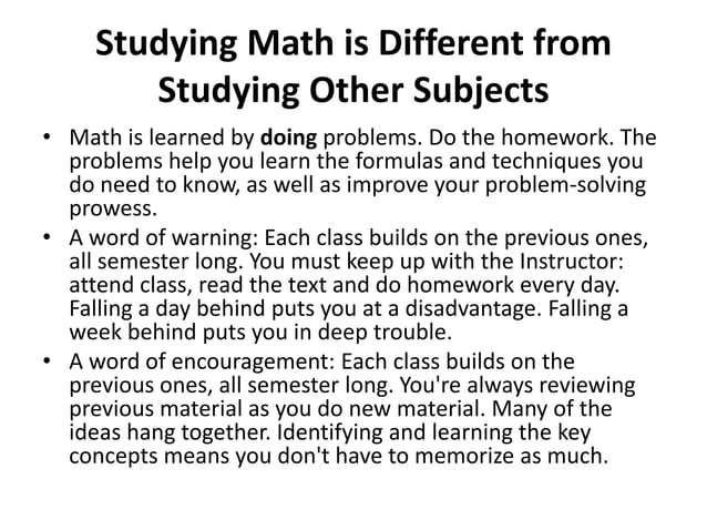 Success in mathematics | PPT