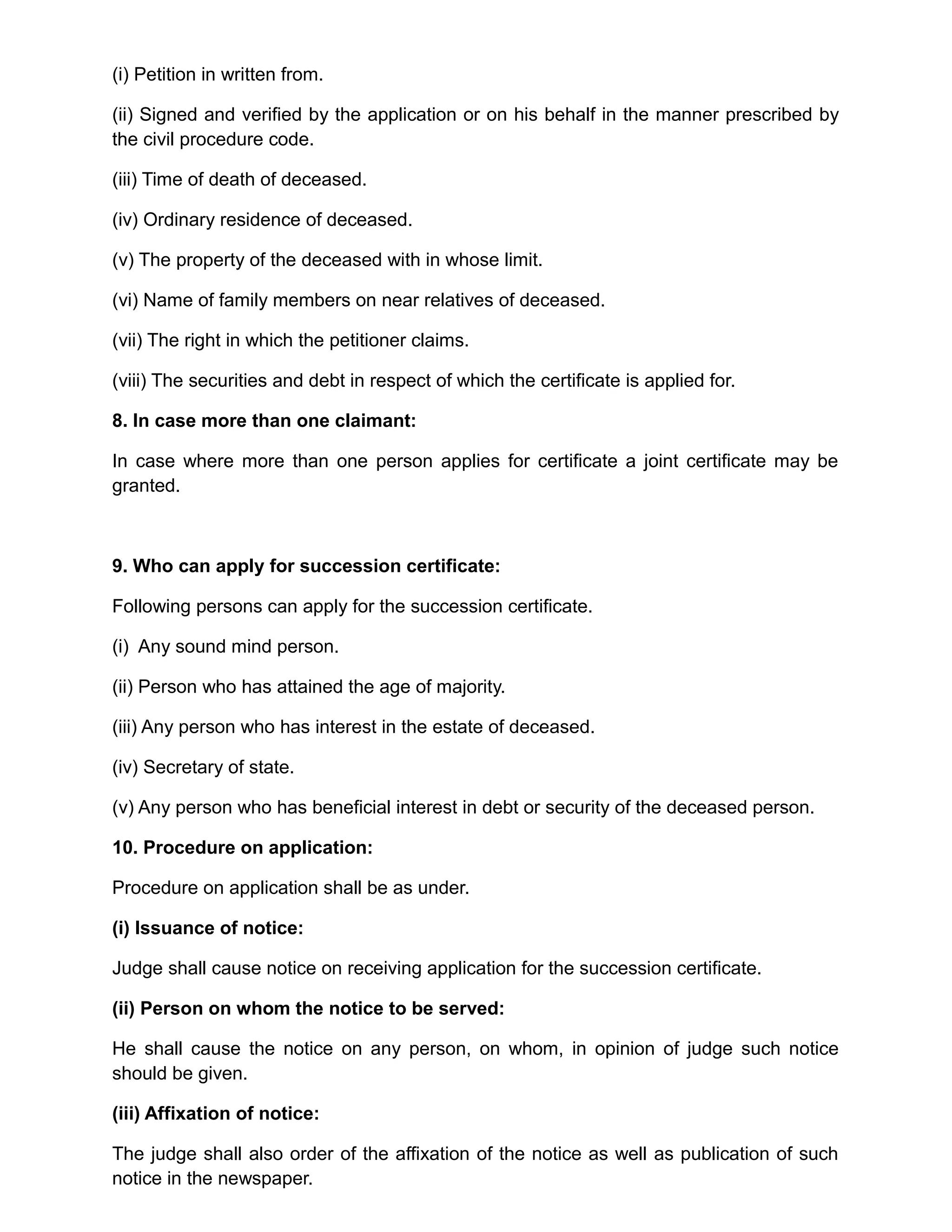 Succession certificate | RTF