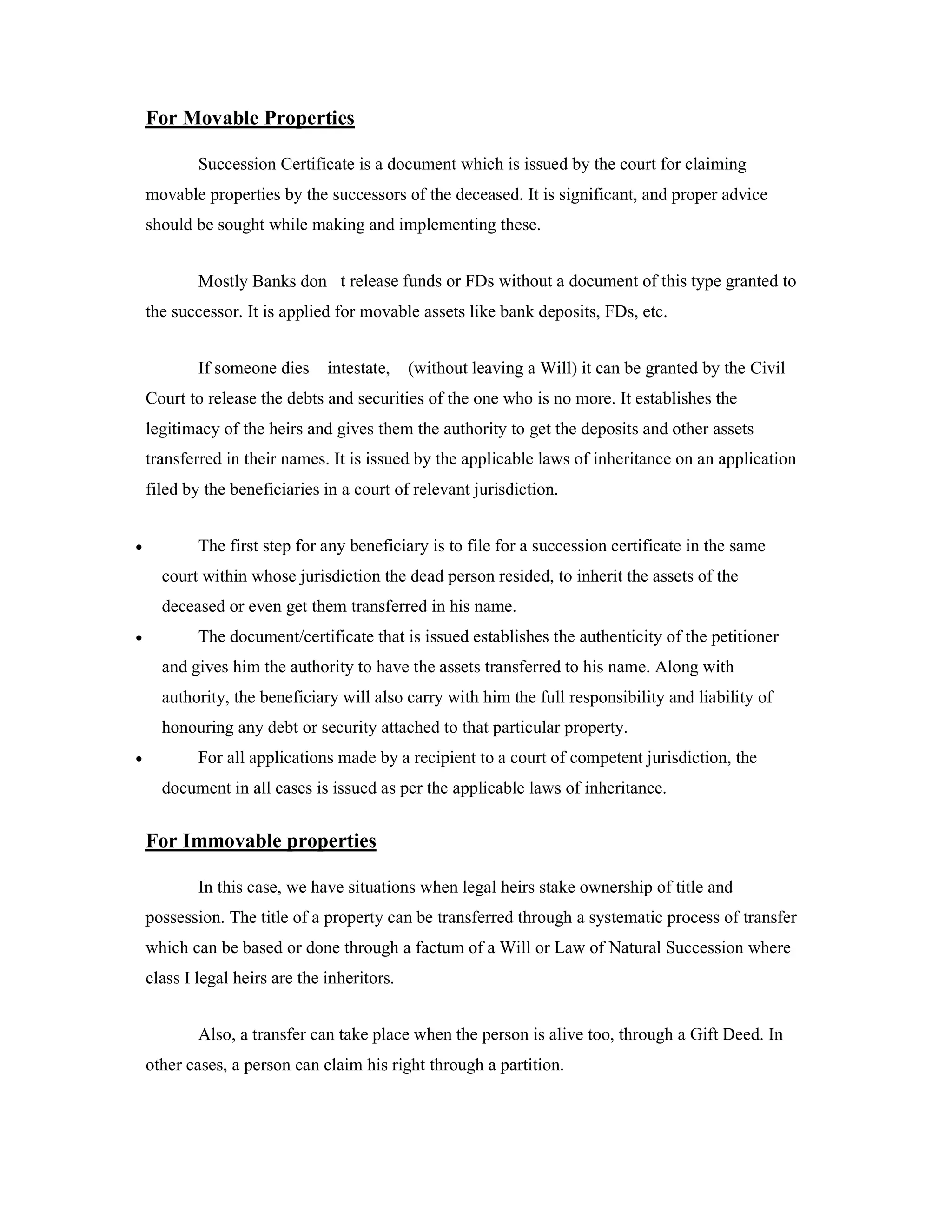 Succession Certificate | PDF