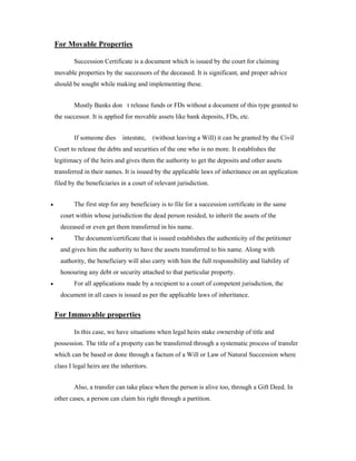 Succession Certificate | PDF