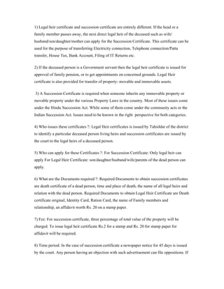 Succession Certificate | PDF
