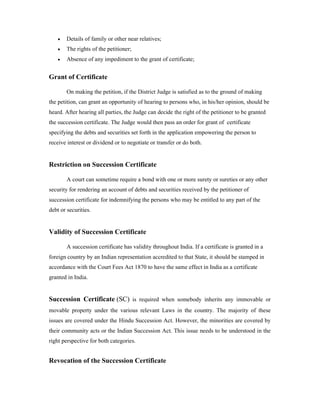 Succession Certificate | PDF
