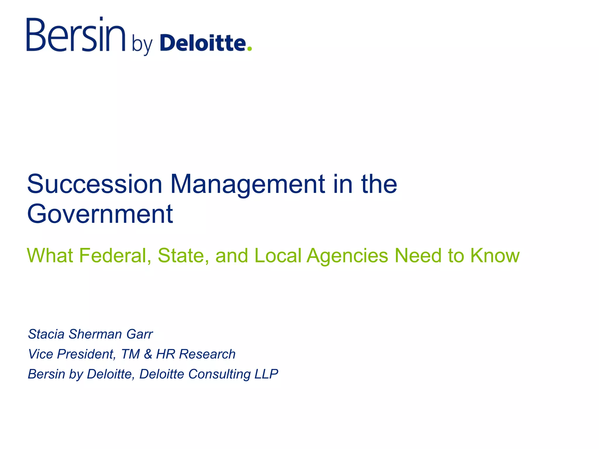 Succession management in the government | PPTX
