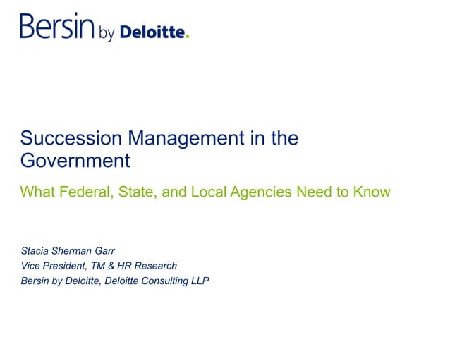 Succession management in the government | PPTX | Human Resources | Business