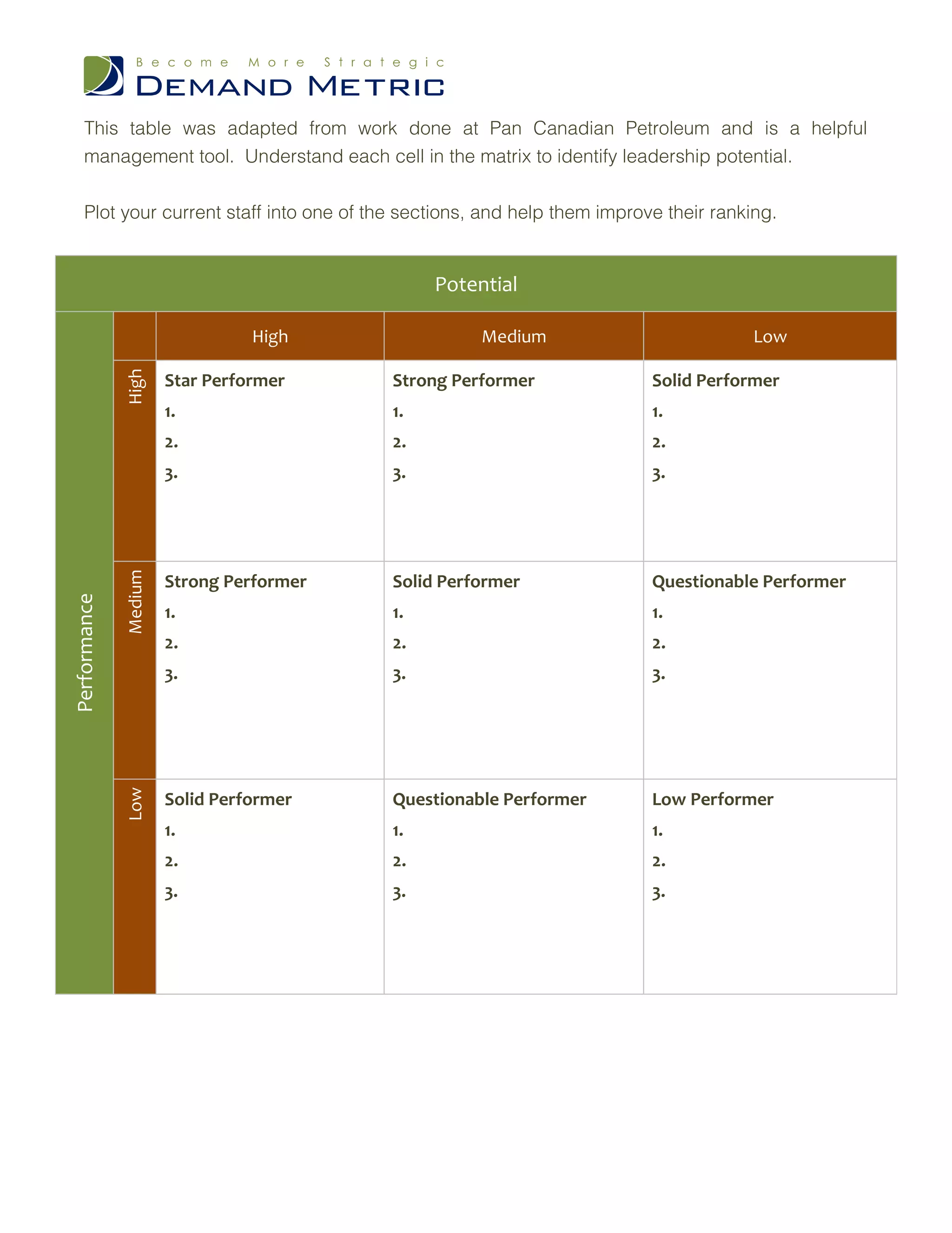 Succession Management Matrix | DOC