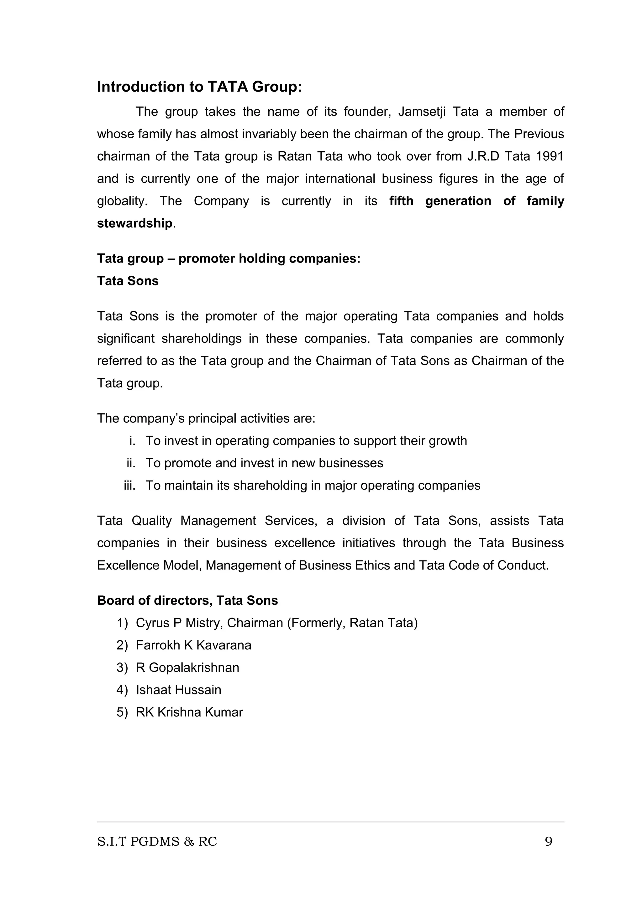 Succession planning with reference to TATA Groups | PDF