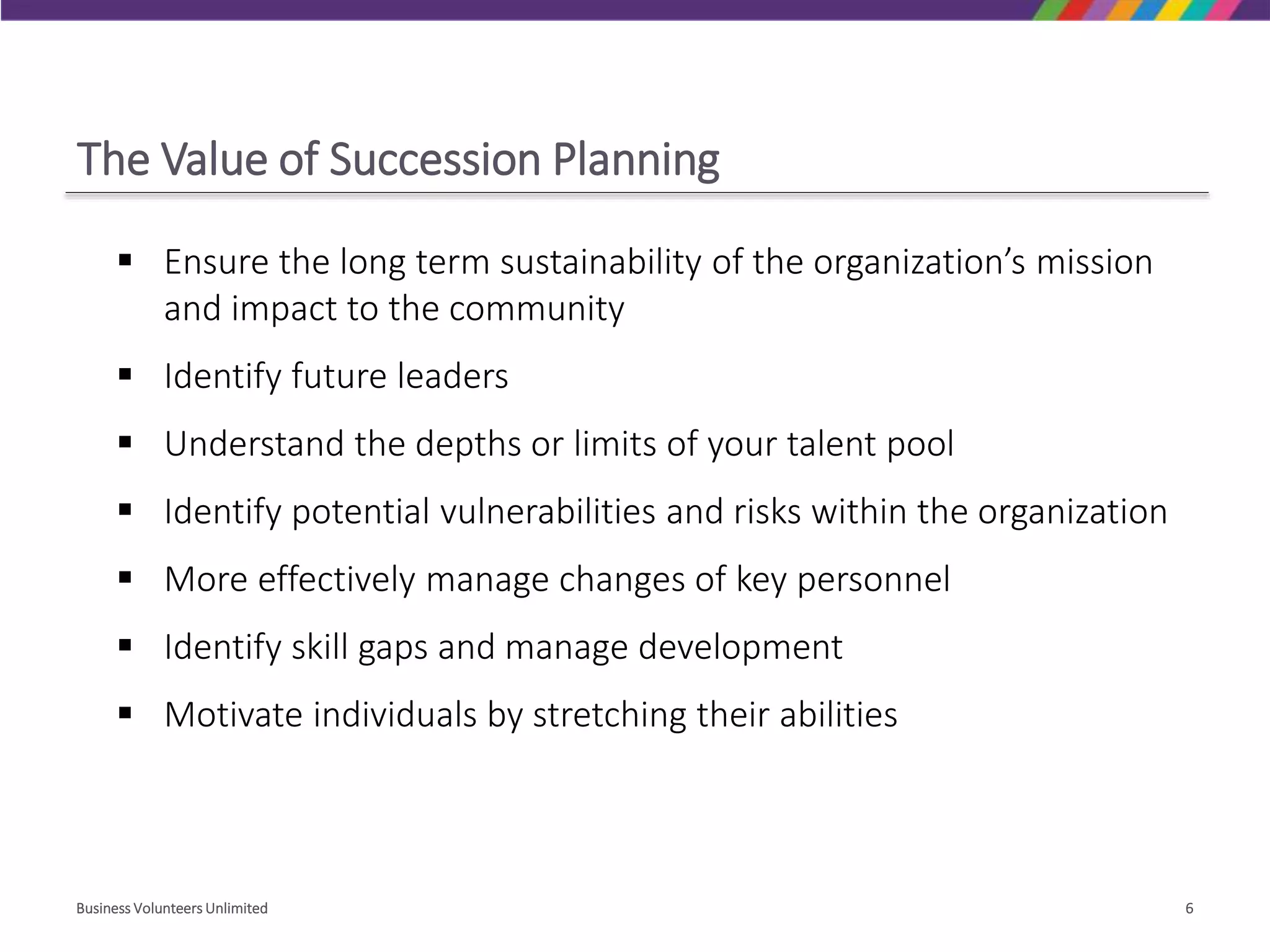 Succession planning breakout - Julie Clark, BVU | PPTX