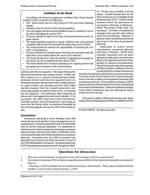 Succession Planning India | PDF | Business Administration | Business