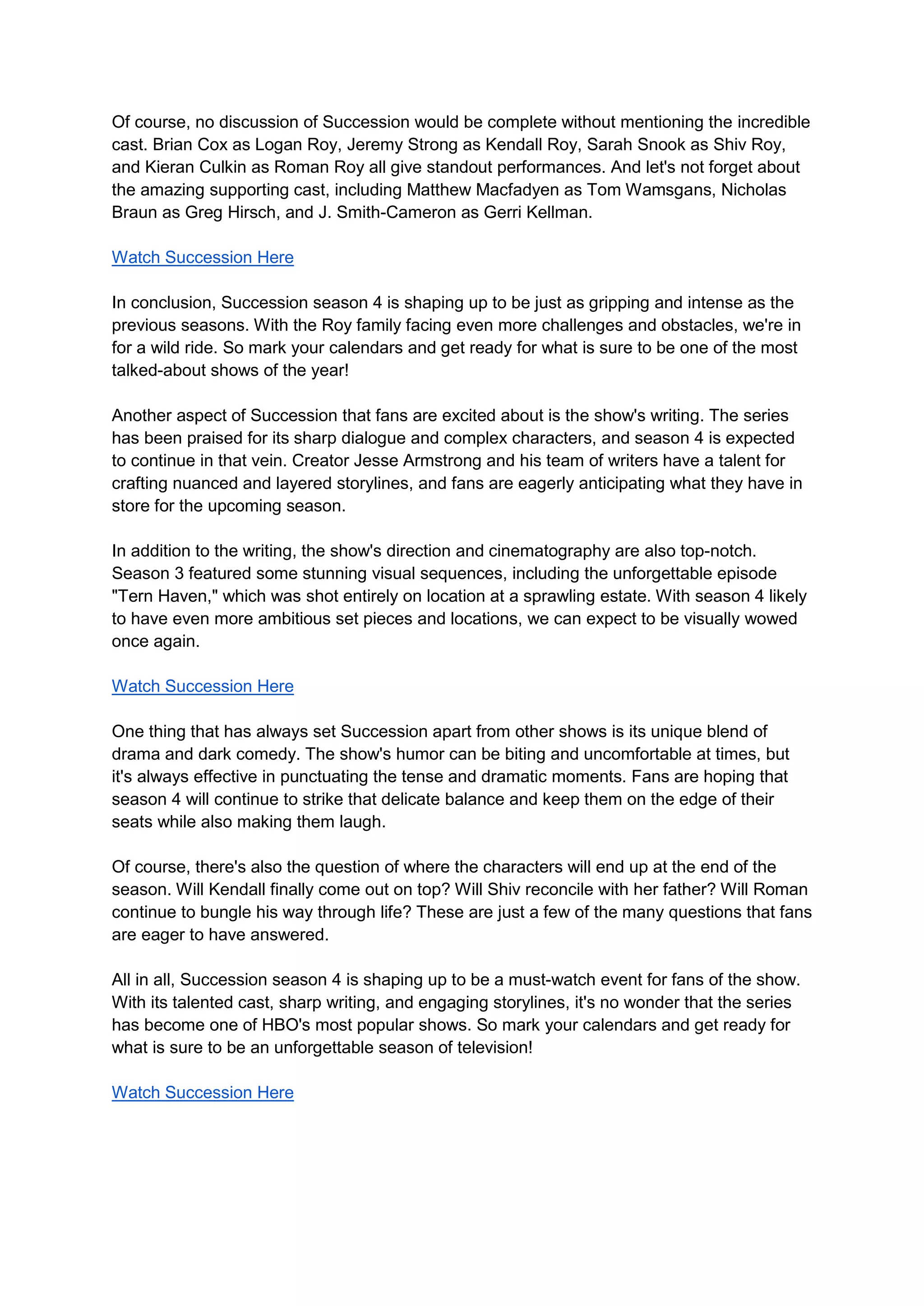 Succession Season 4 | DOCX