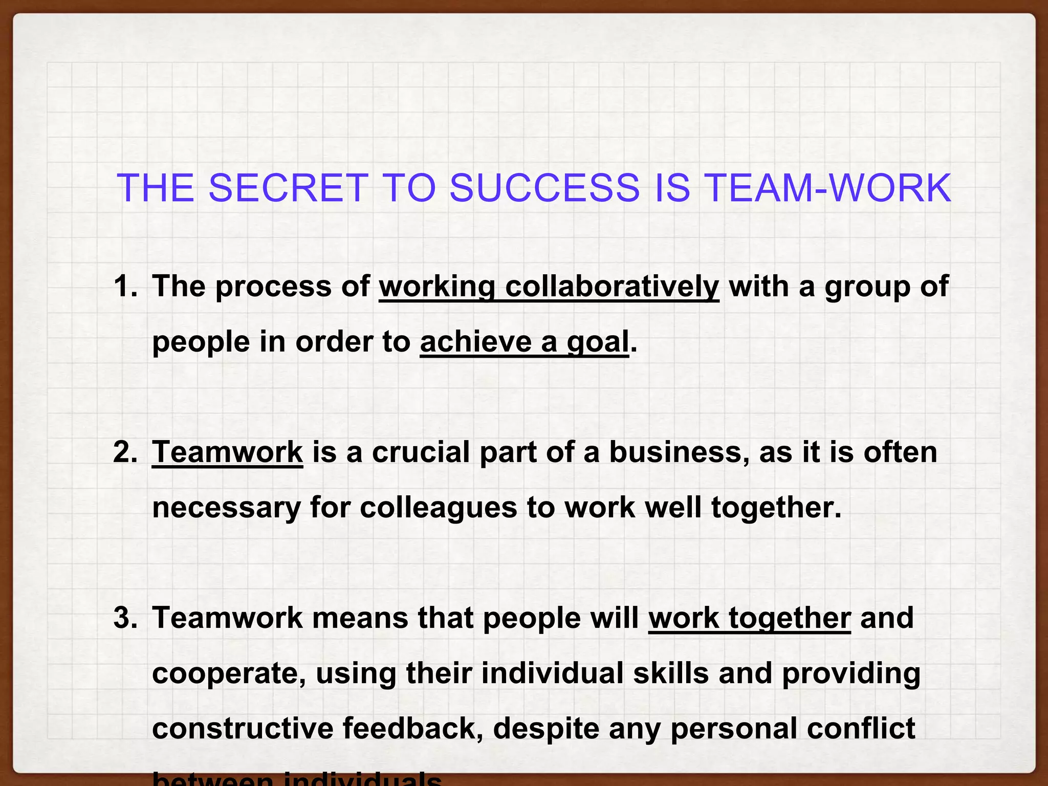 Teamwork is The key to Success | PPT