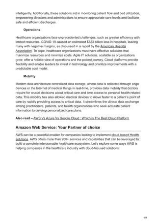 Healthcare and AWS: The Power of Cloud in Patient Care and Data ...