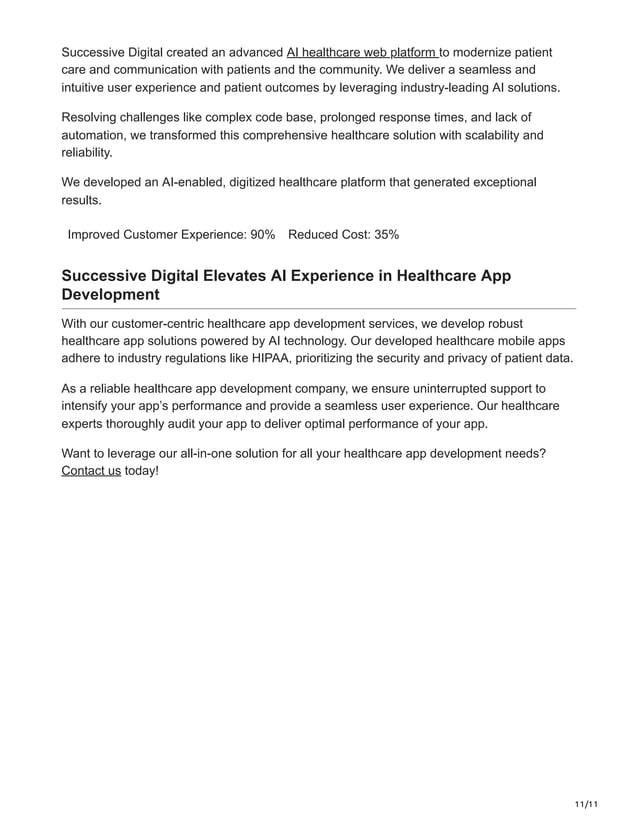 How AI in Healthcare App Development Transforms The Future of Medicine | PDF