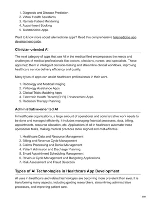 How AI in Healthcare App Development Transforms The Future of Medicine | PDF