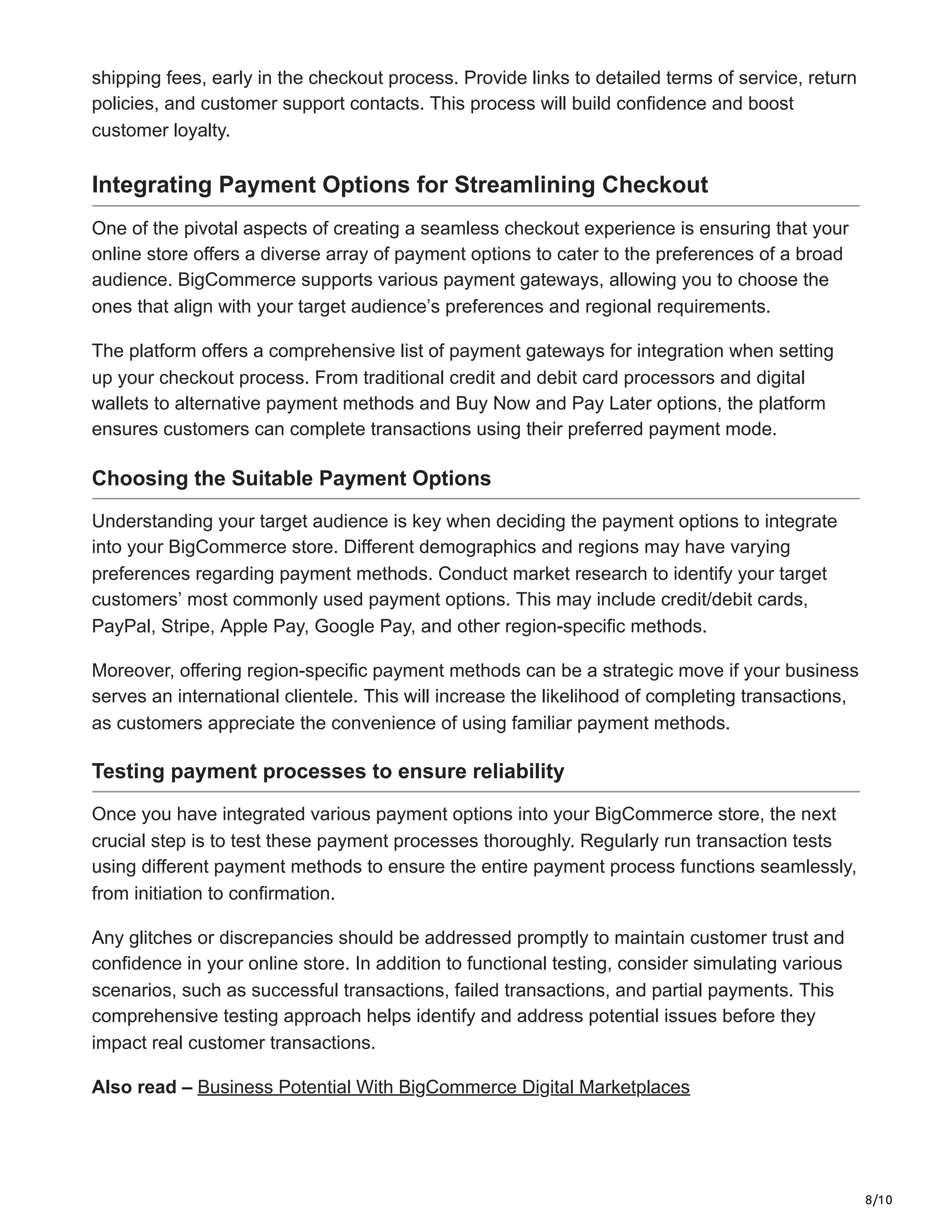 Creating a Seamless Checkout Experience with BigCommerce | PDF