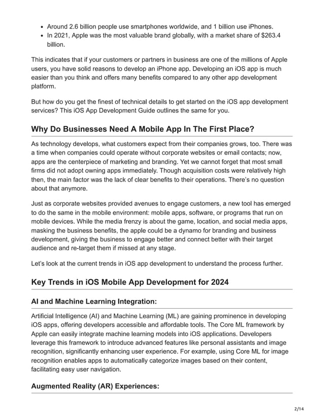 The Comprehensive Technical Guide to iOS Mobile App Development | PDF