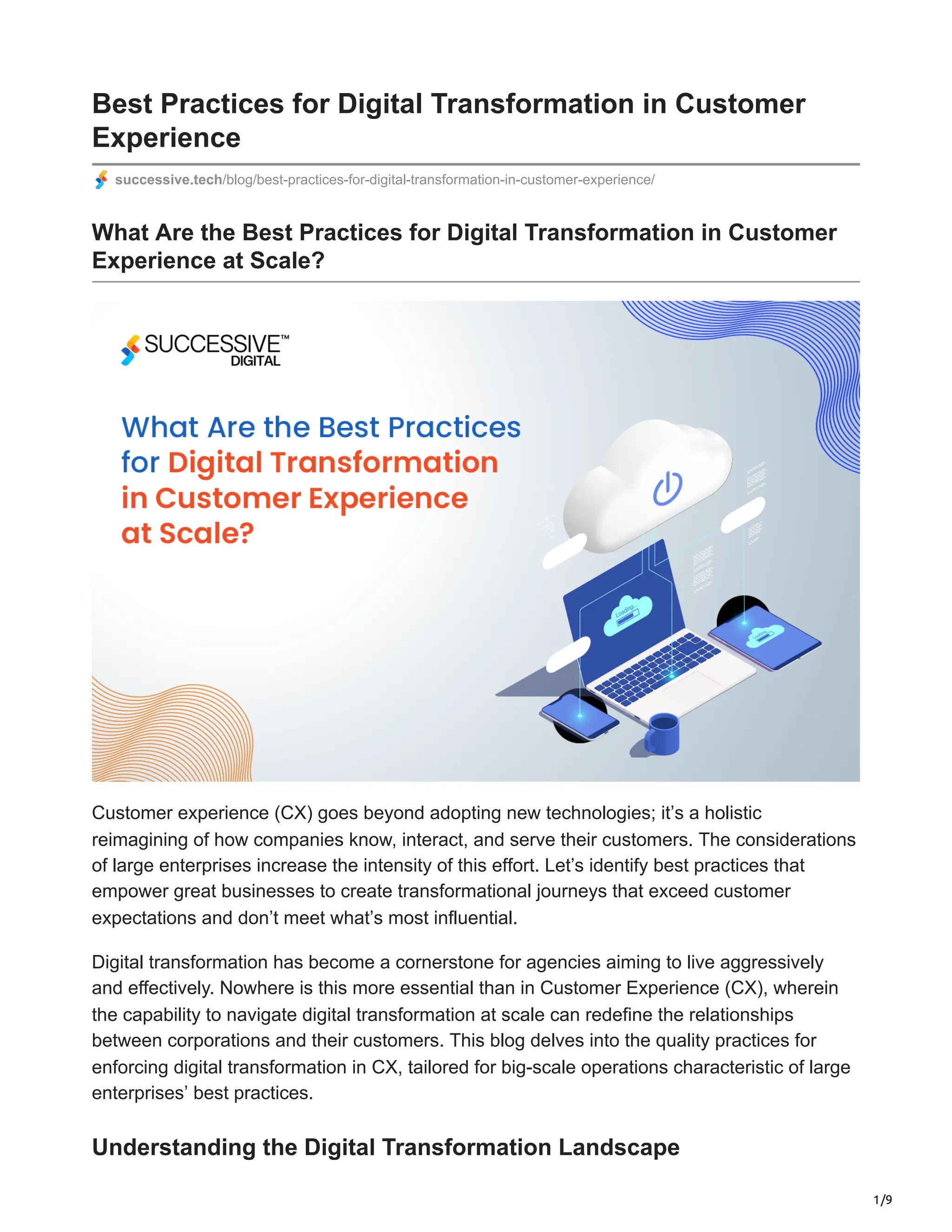 Best Practices for Digital Transformation in Customer Experience at ...