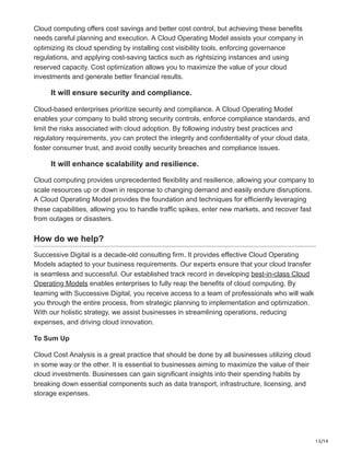 Cloud Cost Analysis: A Comprehensive Guide | PDF
