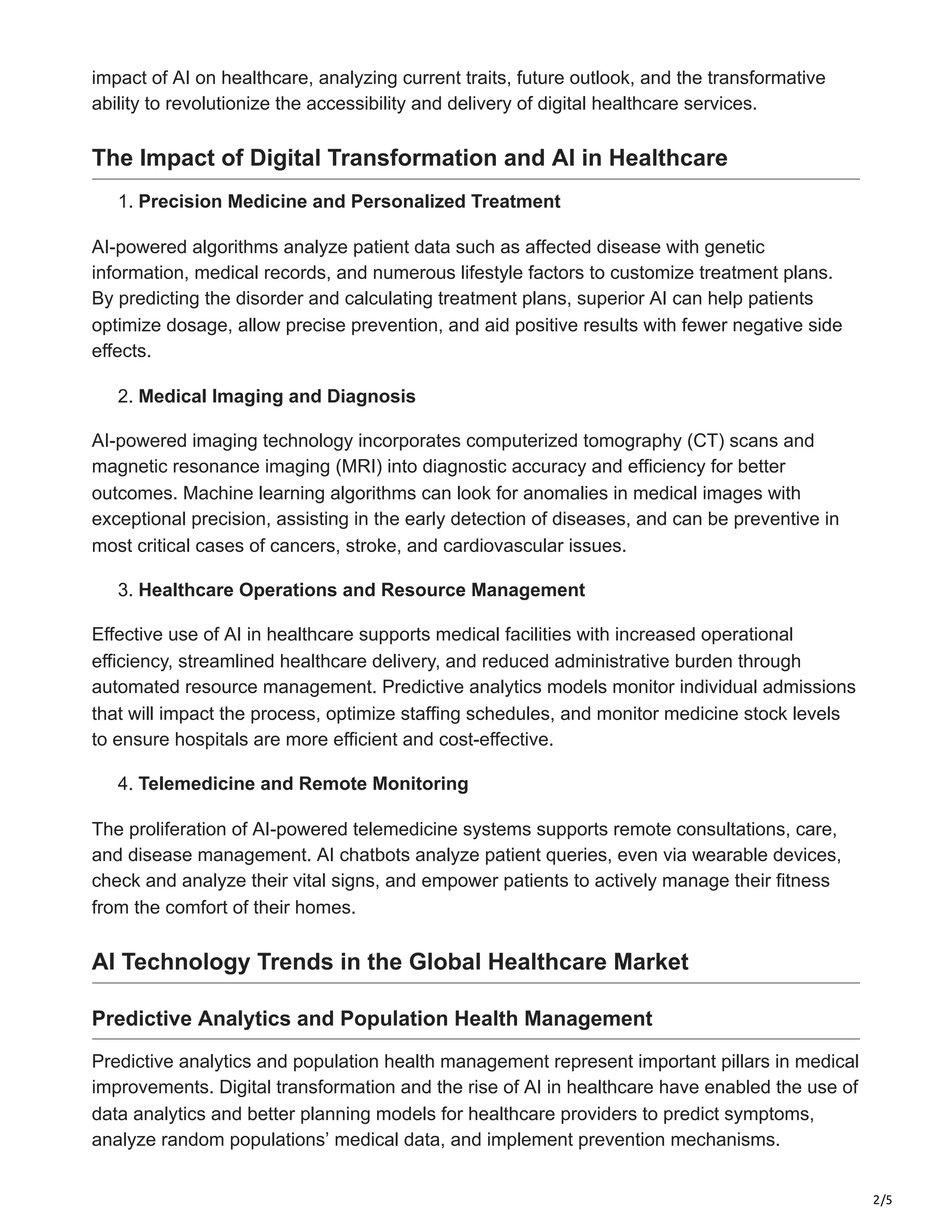 The Potential for Artificial Intelligence in Healthcare | PDF | Technology Industry | Industries