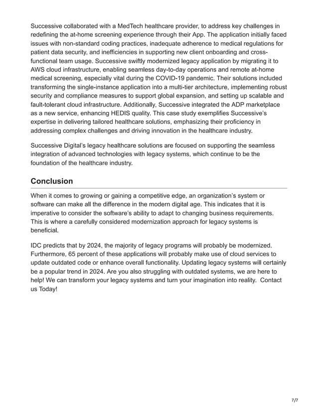 Modernizing Legacy Systems in Healthcare: A Comprehensive Guide | PDF | Operating Systems ...