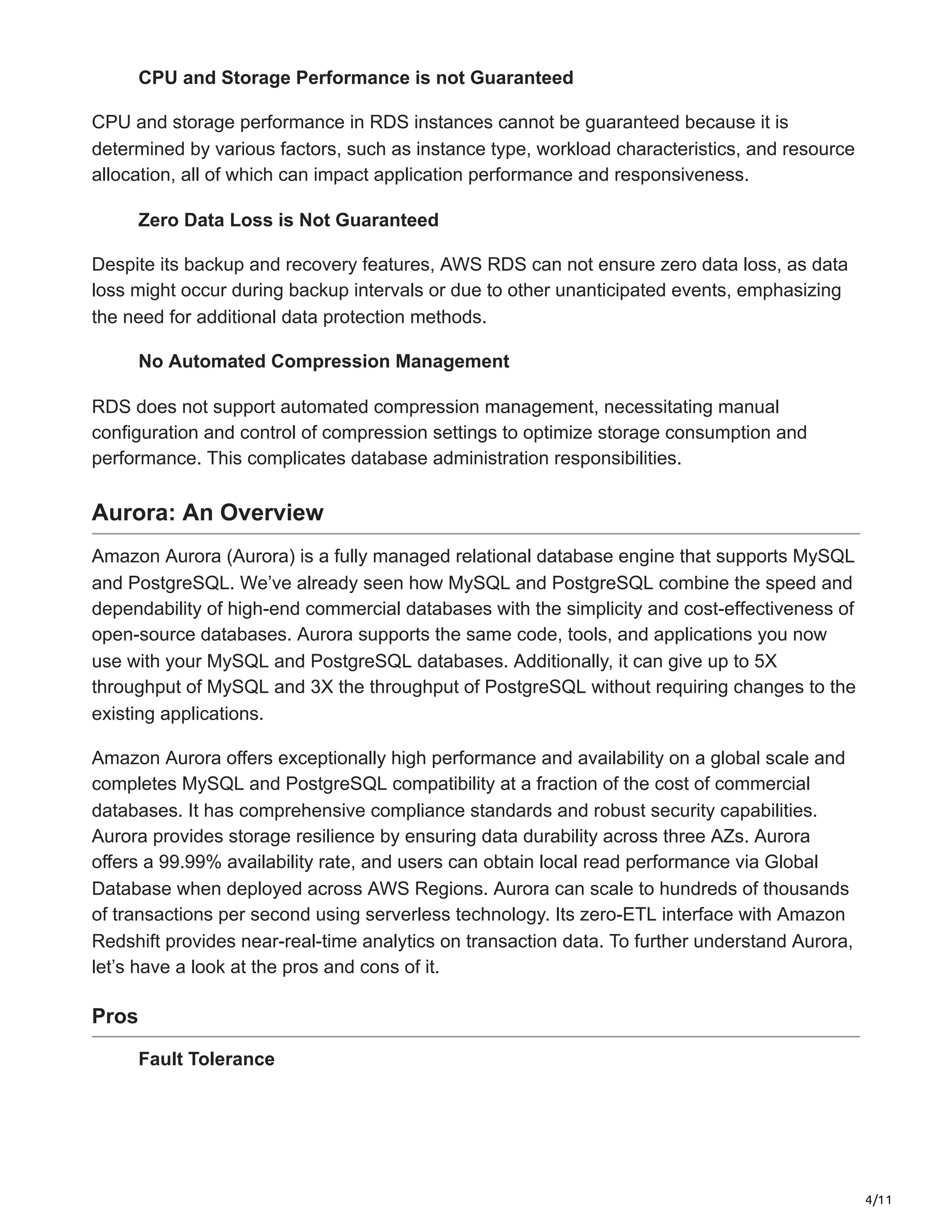 AWS RDS Vs Aurora: Everything You Need to Know | PDF