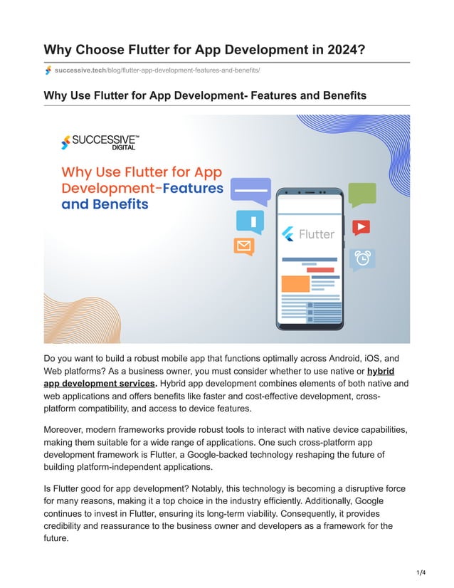 Why Use Flutter for App Development- Features and Benefits | PDF
