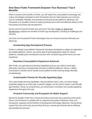 Why Use Flutter for App Development- Features and Benefits | PDF