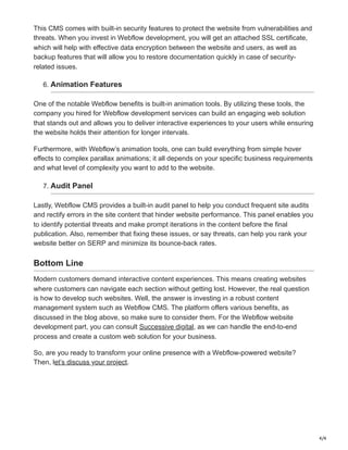 Why Should You Choose Webflow For Website Development? | PDF
