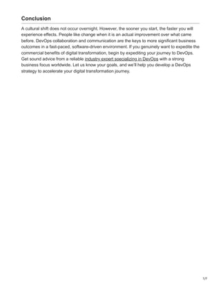 6 Proven Tips for Effective DevOps Collaboration and Communication | PDF