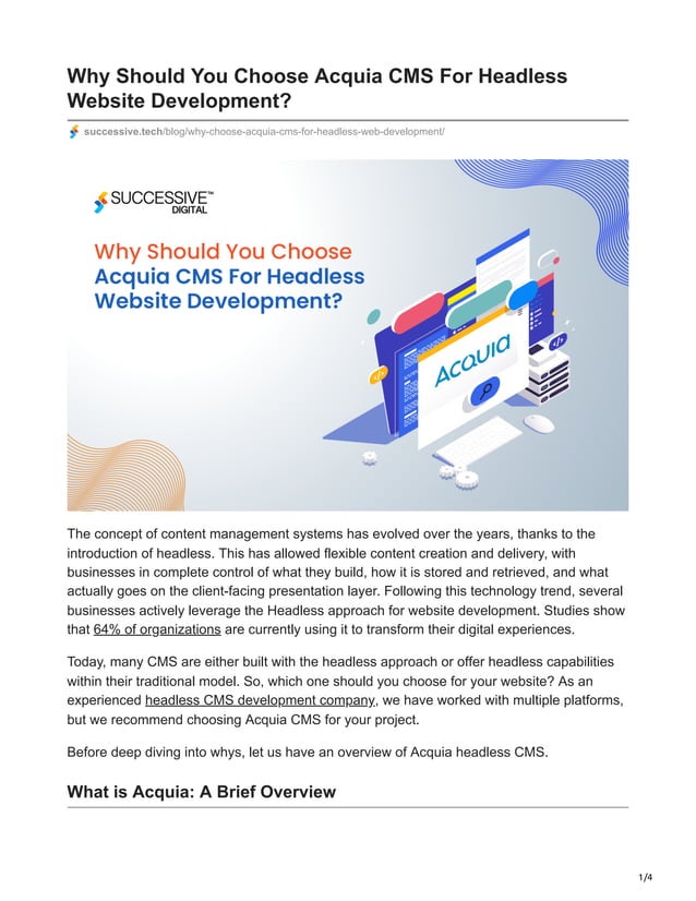 Why Should You Choose Acquia CMS For Headless Website Development? | PDF