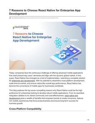 7 Reasons to Choose React Native for Enterprise App Development | PDF