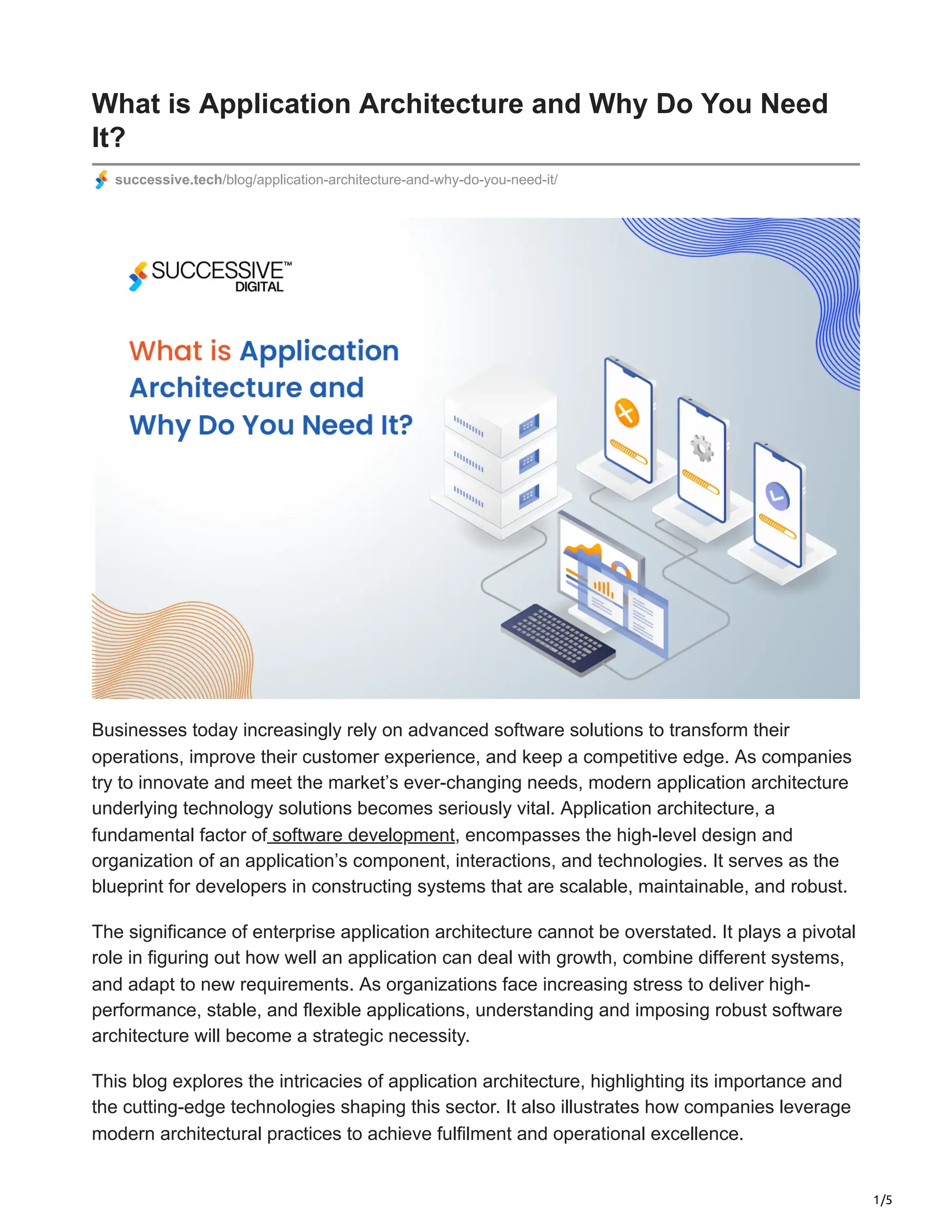 What is Application Architecture and Why Do You Need It? | PDF