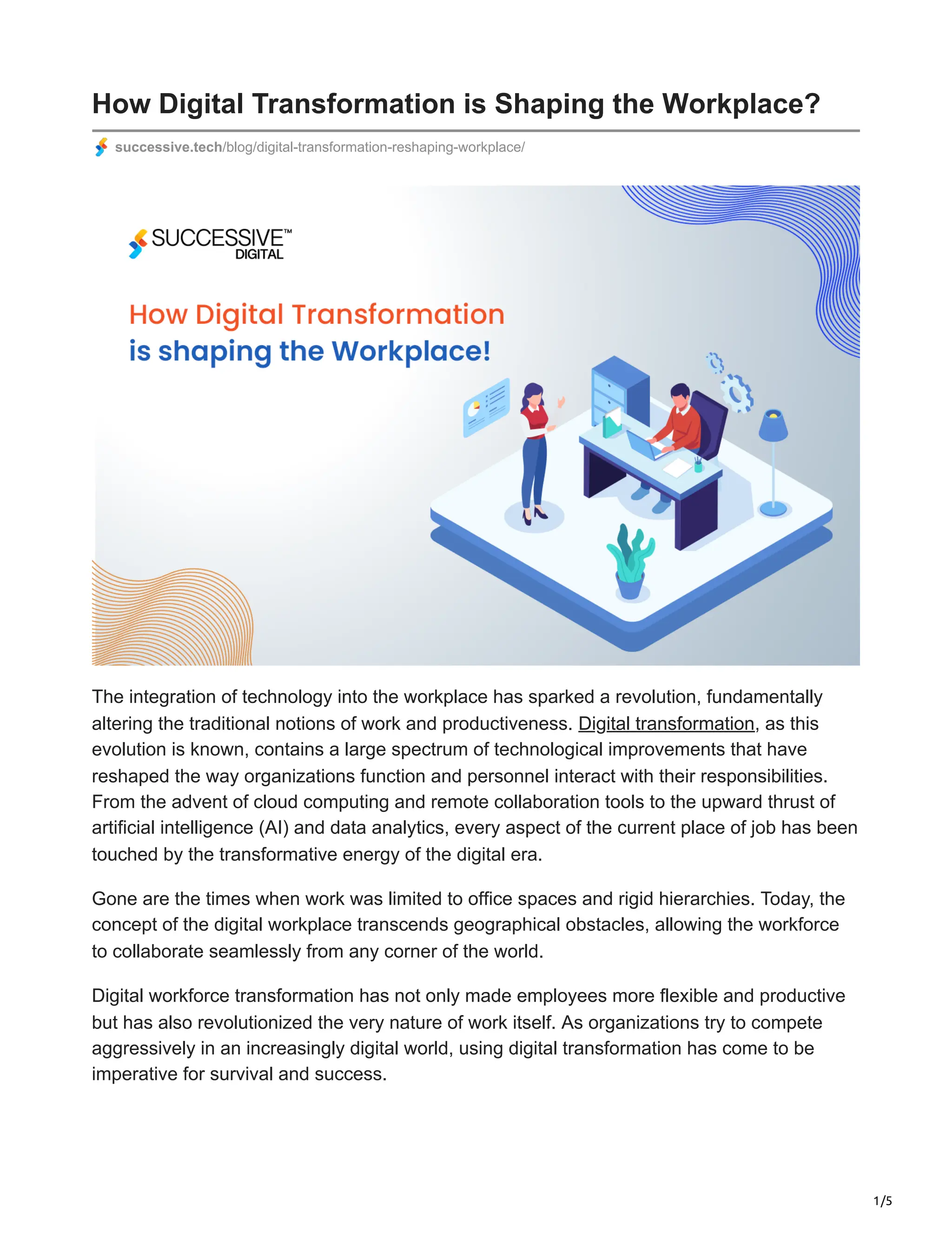 How Digital Transformation is Shaping the Workplace? | PDF | Free Download