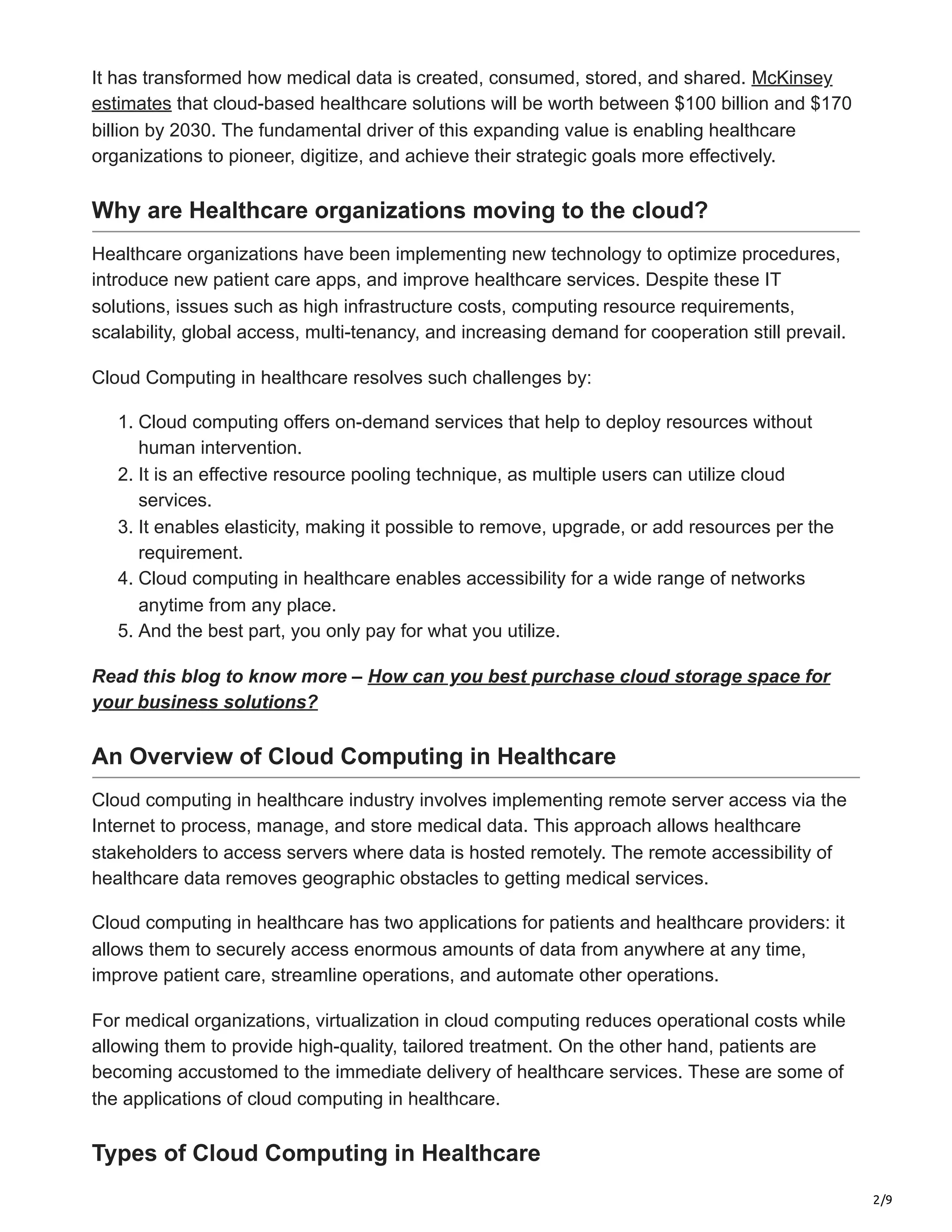 Impact of Cloud Computing in Transforming the Healthcare Industry | PDF