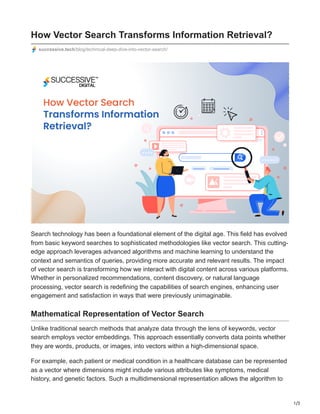 How Vector Search Transforms Information Retrieval? | PDF