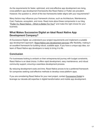 React Native App Development: A Comprehensive Guide | PDF