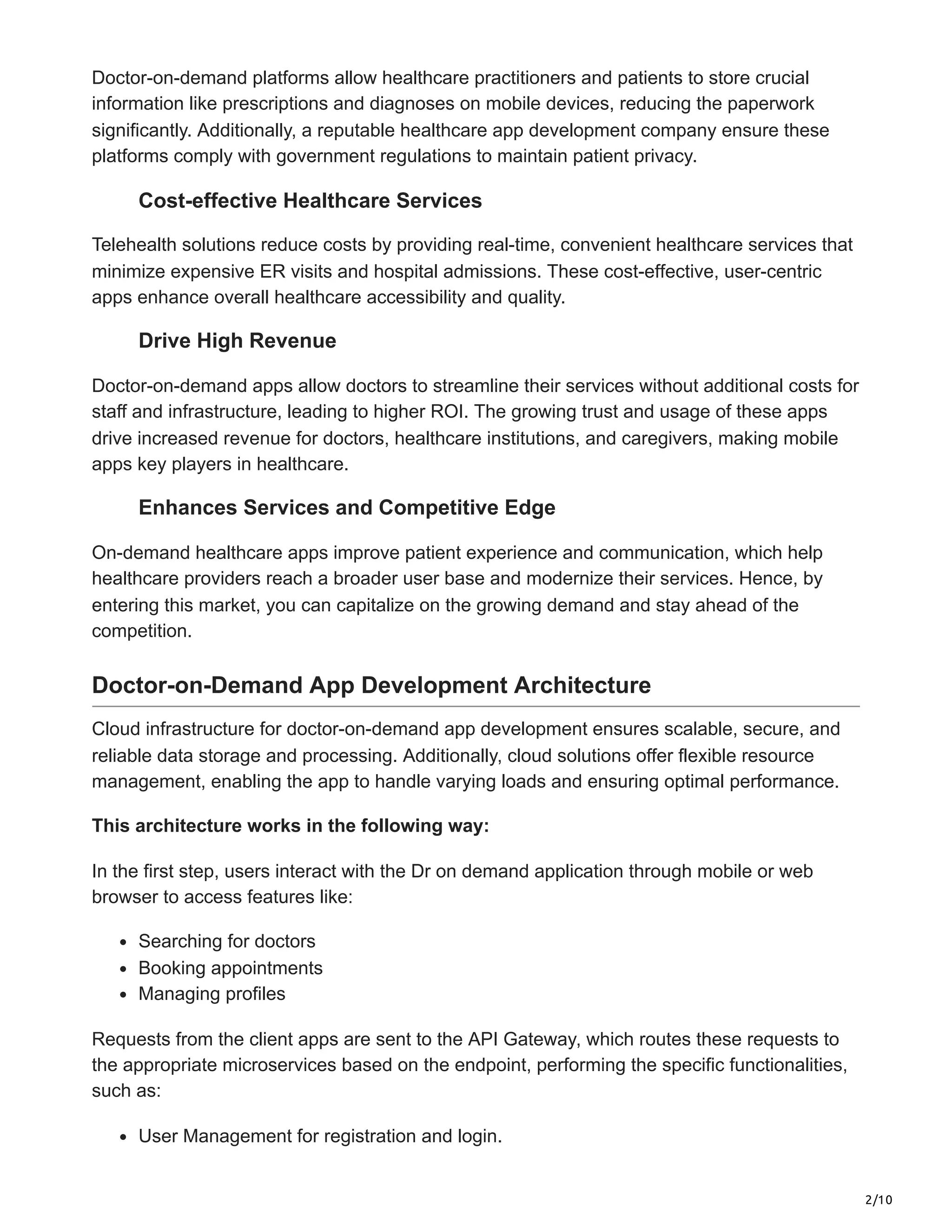 Doctor-On-Demand App Development: Features, Architecture, Process, and ...