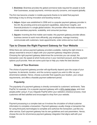 Payment Gateway Integration for Your eCommerce Website: A Complete ...